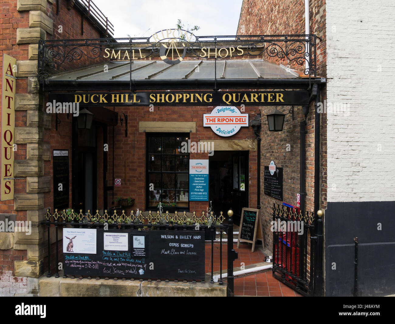 Duck Hill Shopping Quarter Ripon North Yorkshire England UK in small ...