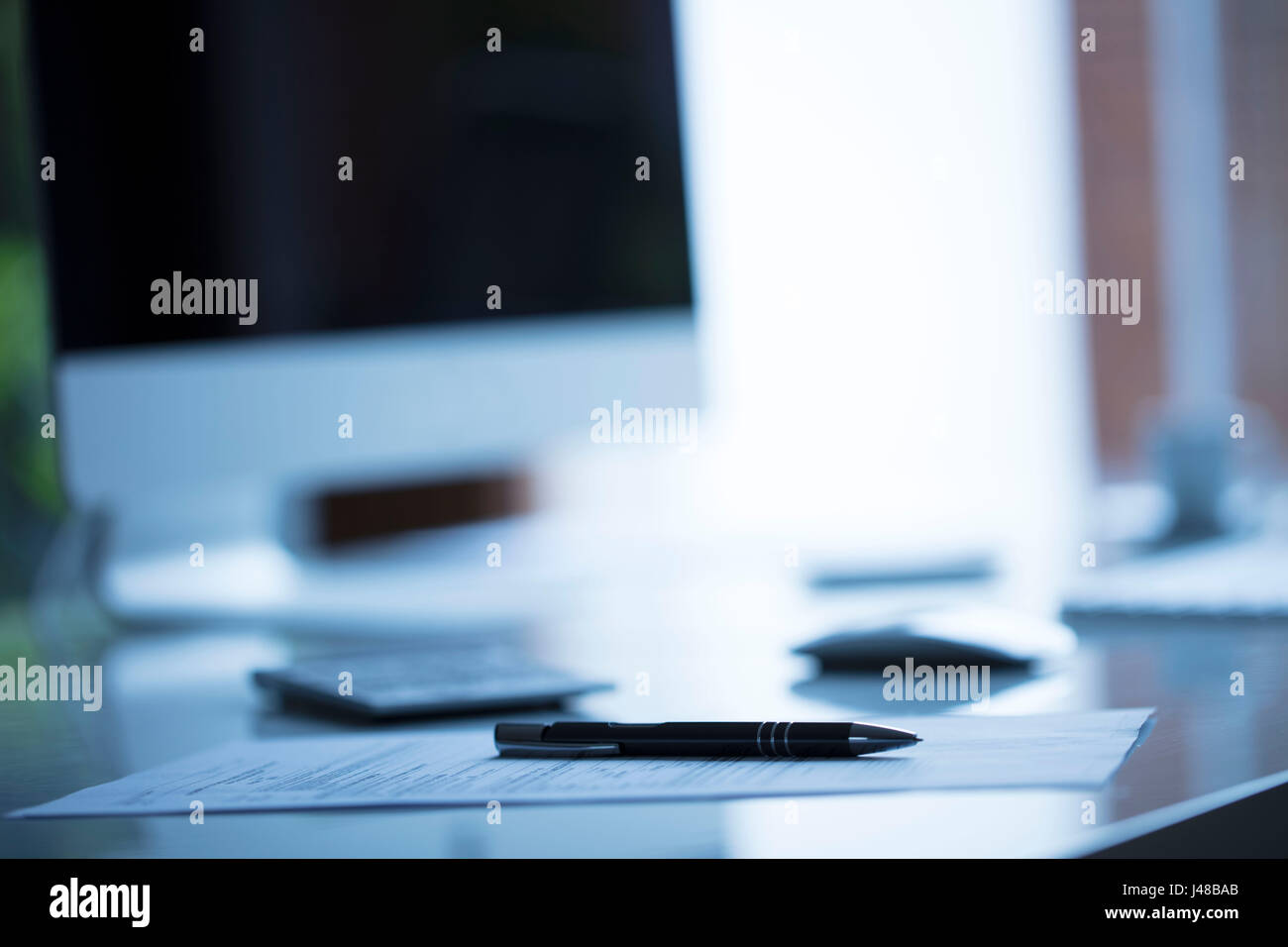 Modern workplace concept. Office with computer for businessman Stock ...
