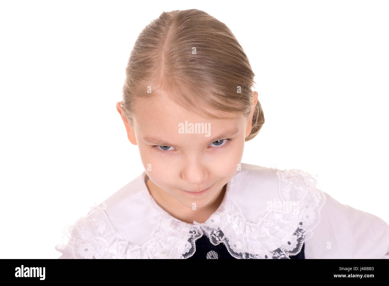 portrait of a serious girl Stock Photo - Alamy