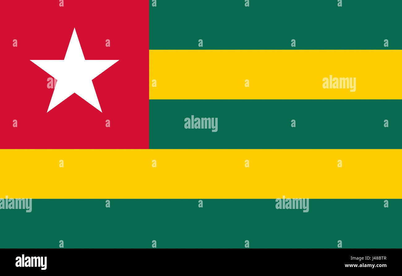 Illustration of the national flag of Togo Stock Photo - Alamy