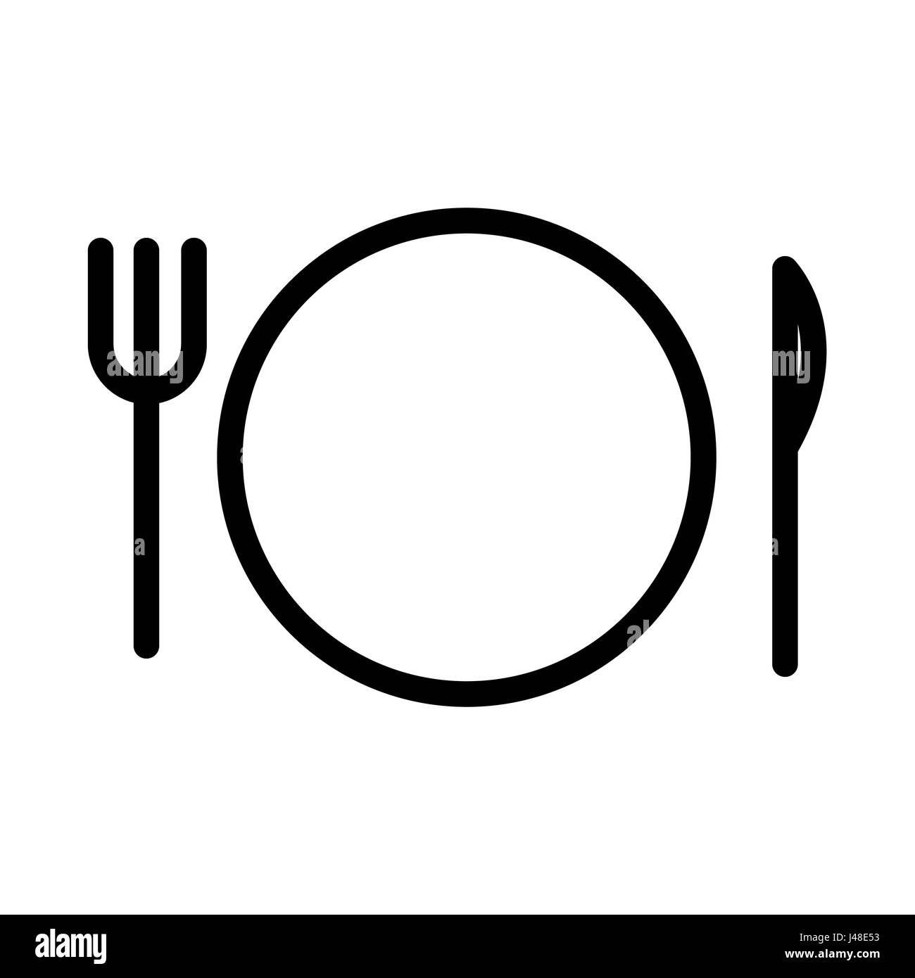 Food table icon flat Black and White Stock Photos & Images - Alamy