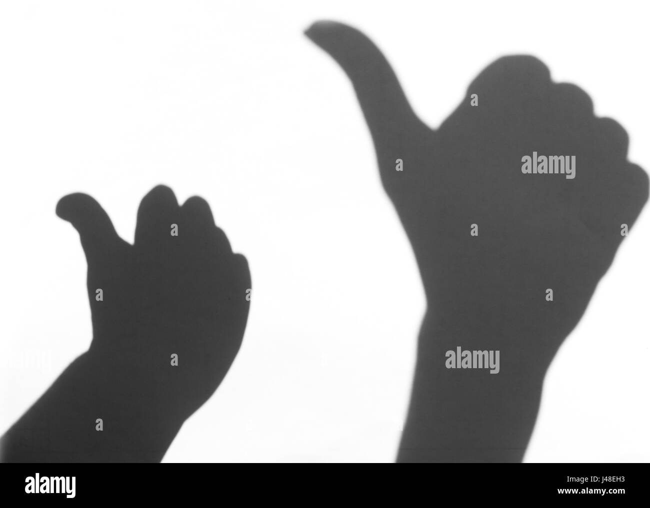 the shadow of the hand white background closeup Stock Photo - Alamy