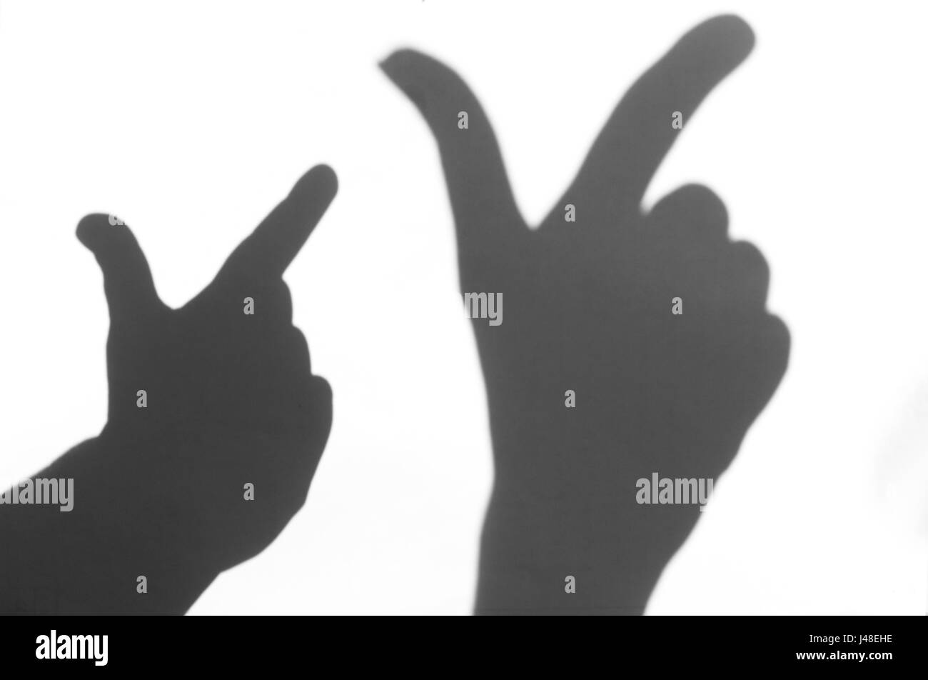 the shadow of the hand white background closeup Stock Photo - Alamy