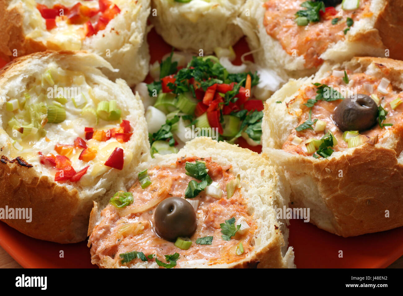 bread filled with vegetables food background Stock Photo - Alamy