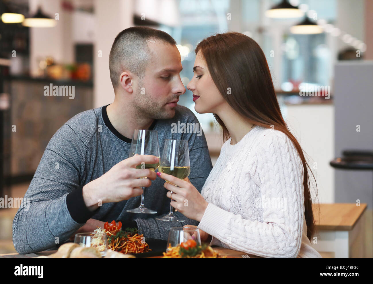 Handsome couple meet face to face hi-res stock photography and images ...