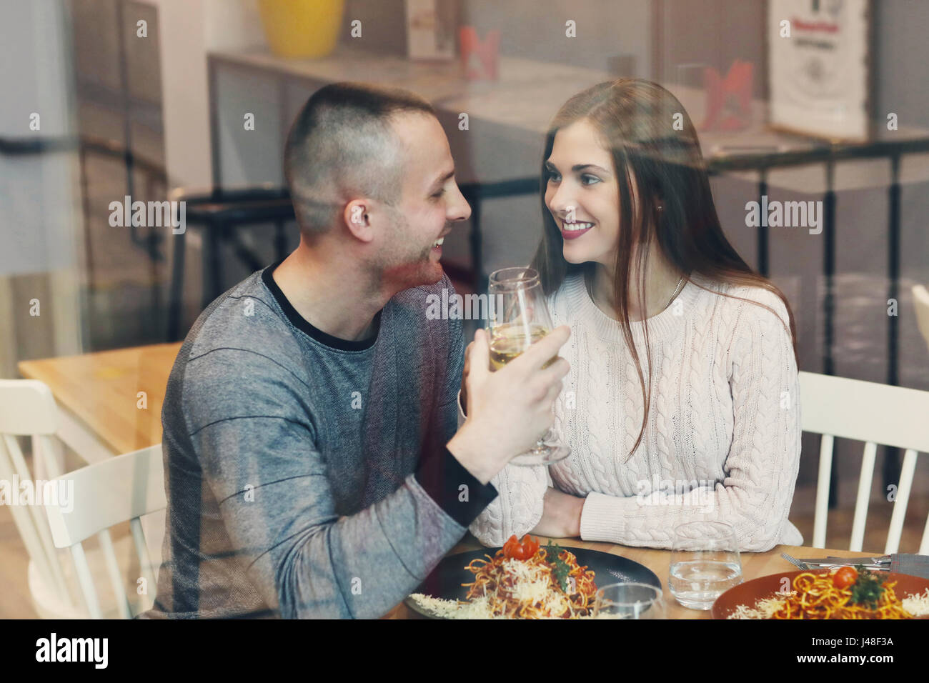 Handsome couple meet face to face hi-res stock photography and images ...