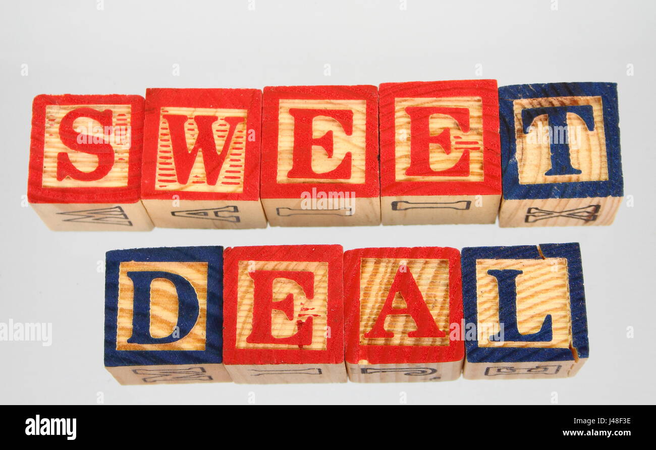 The phrase sweet deal displayed visually on a white background using ...