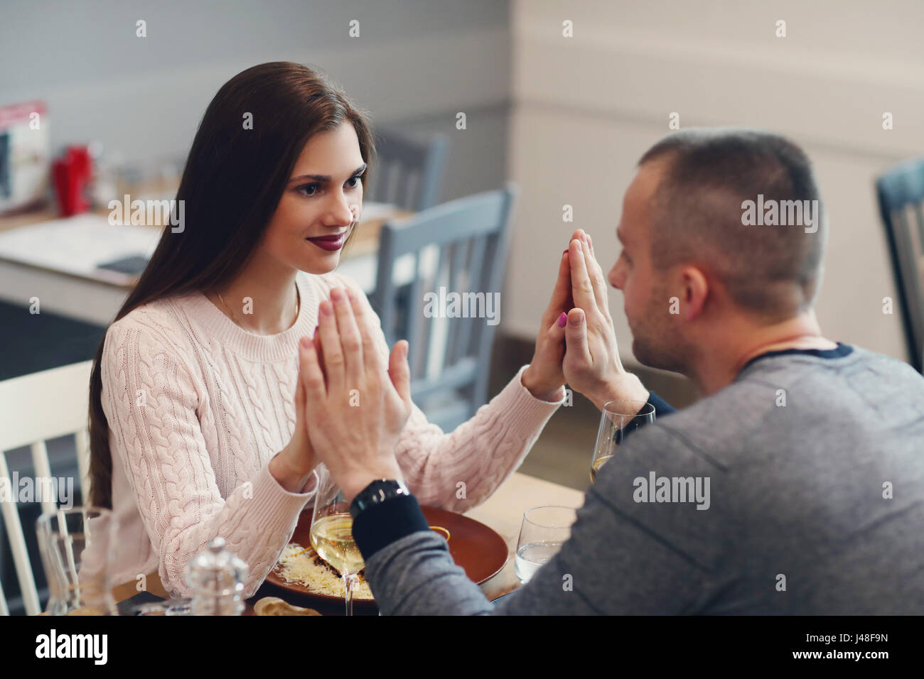 Handsome couple meet face to face hi-res stock photography and images ...