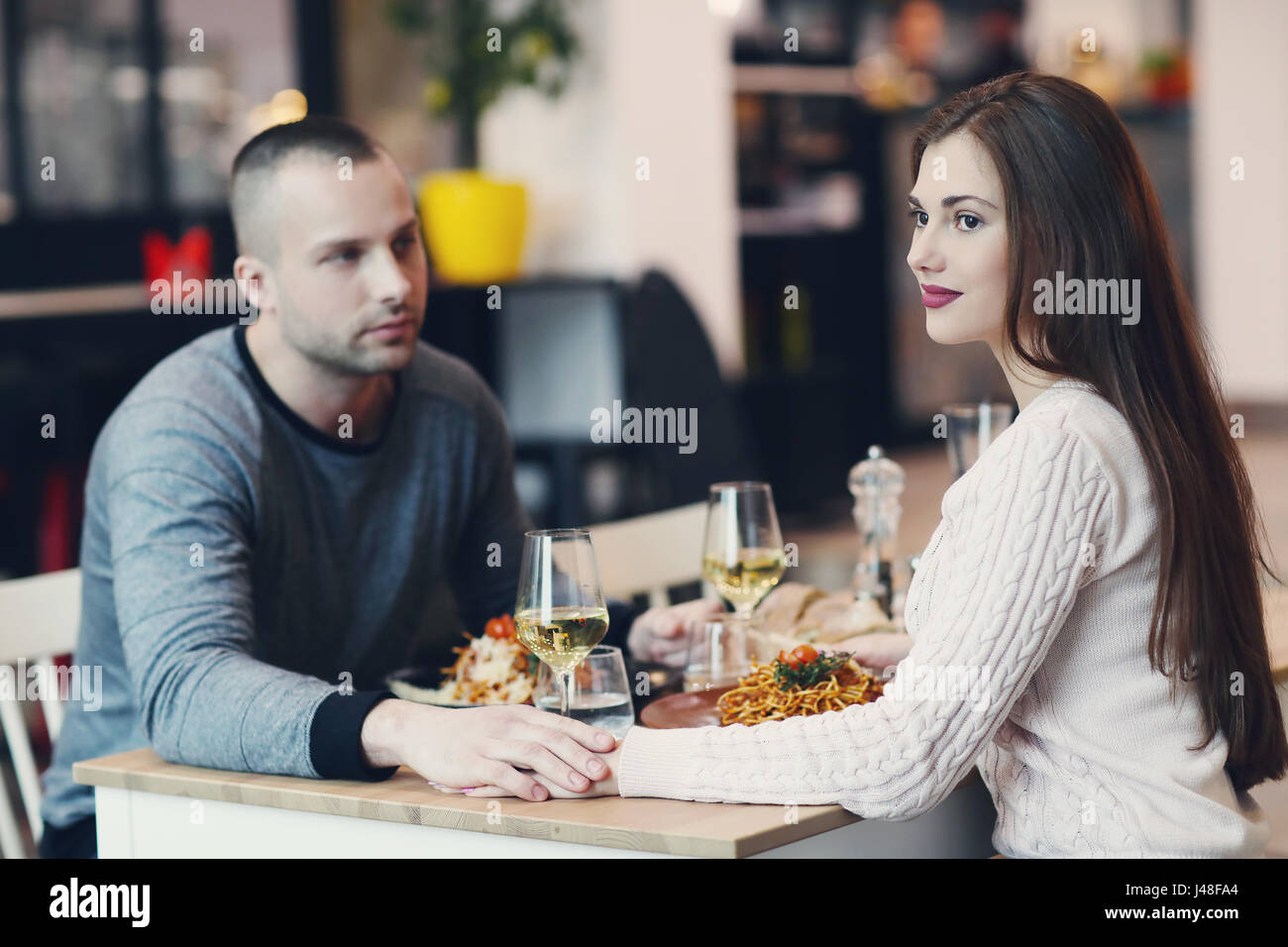 Handsome couple meet face to face hi-res stock photography and images ...