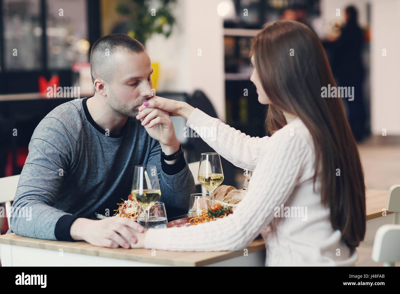 Handsome couple meet face to face hi-res stock photography and images ...
