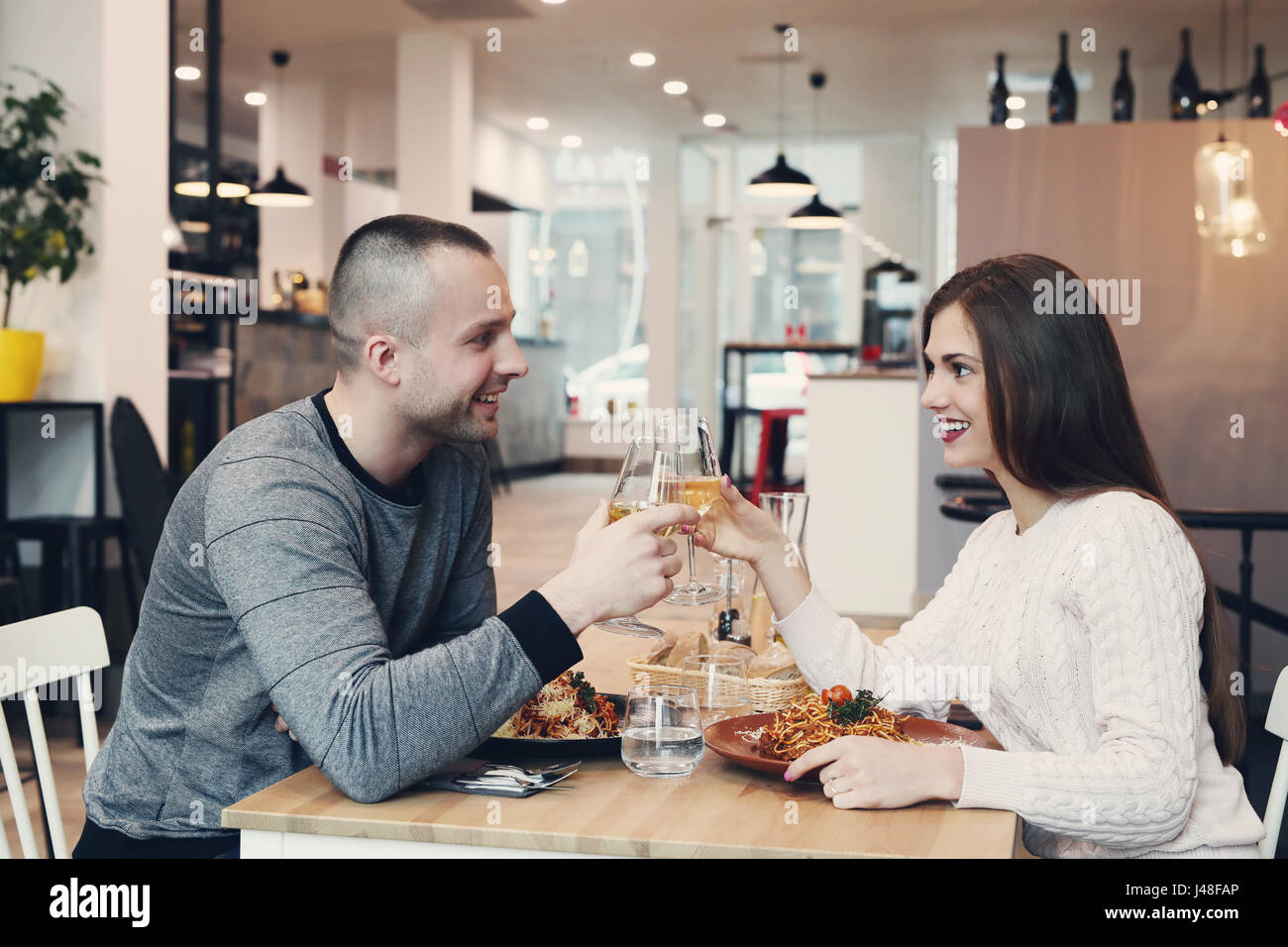 Handsome couple meet face to face hi-res stock photography and images ...