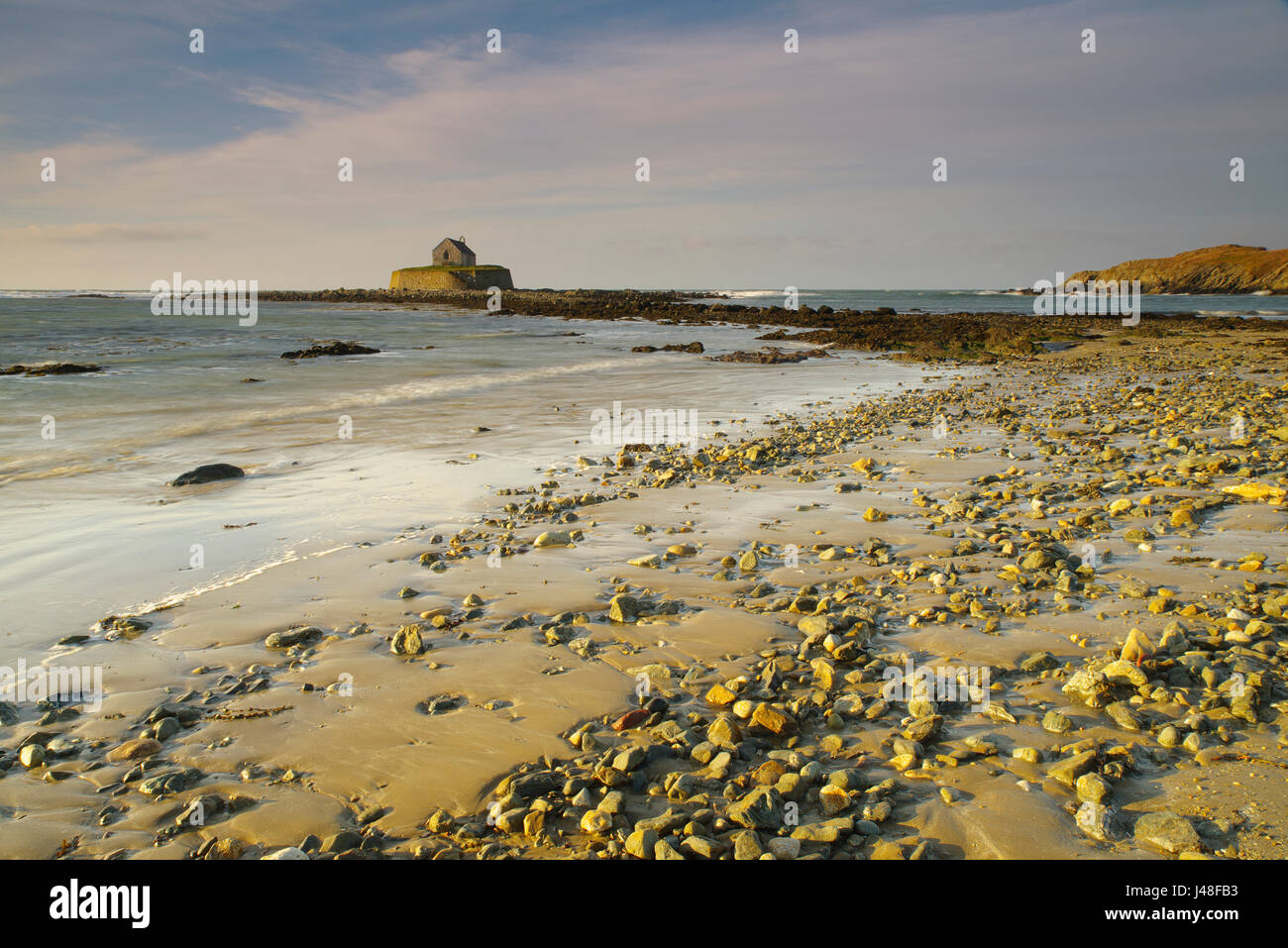 Church in the sea Llancwyfan, Aberffraw, Anglesey Stock Photo - Alamy