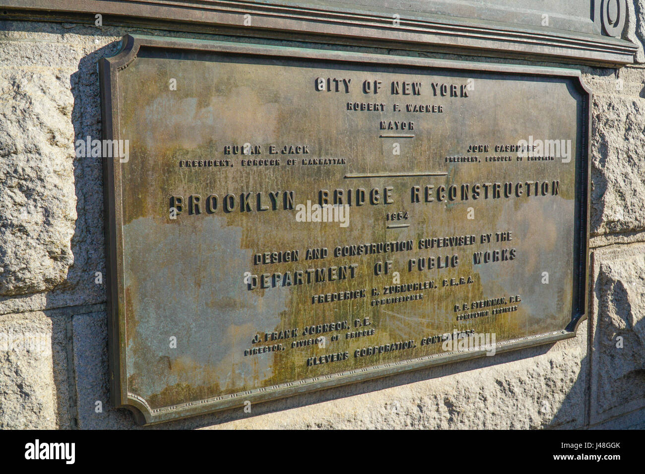 Brooklyn Bridge Reconstruction sign- MANHATTAN / NEW YORK - APRIL 1 ...