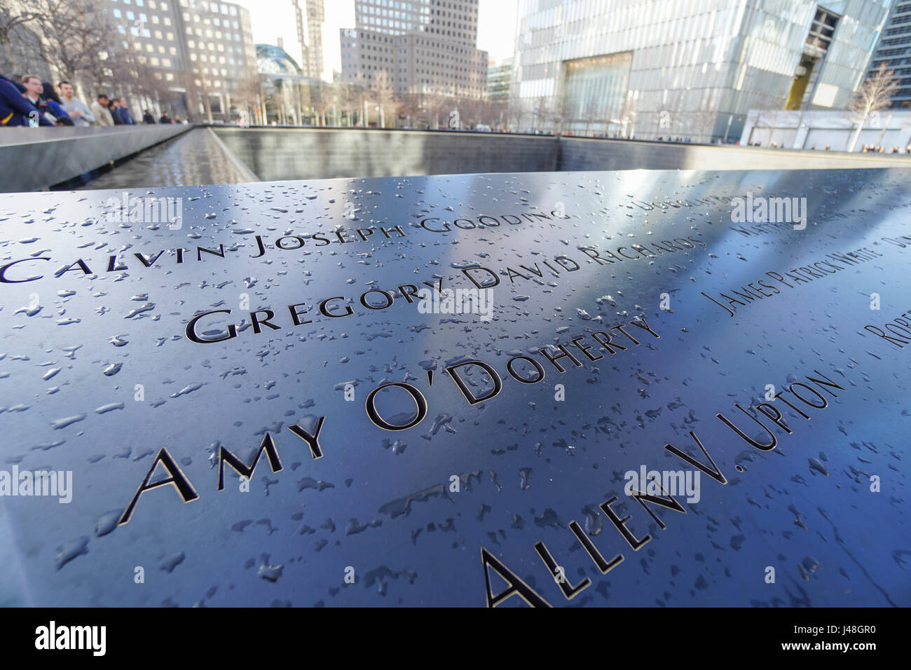 9-11 Memorial Fountains at Ground Zero - World Trade Center- MANHATTAN ...