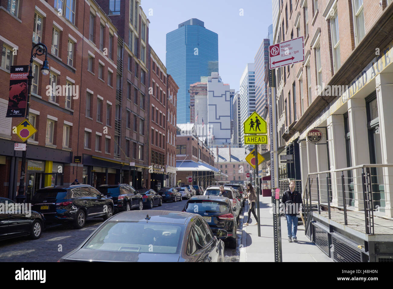Street view in Downtown Manhattan Fulton Market- MANHATTAN / NEW YORK ...
