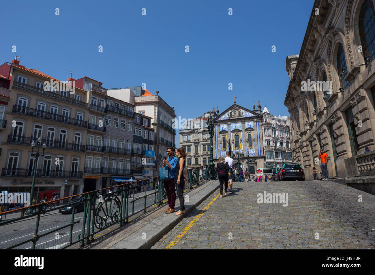 PORTO, PORTUGAL - APRIL 17: Street view of Porto in Portugal on April ...
