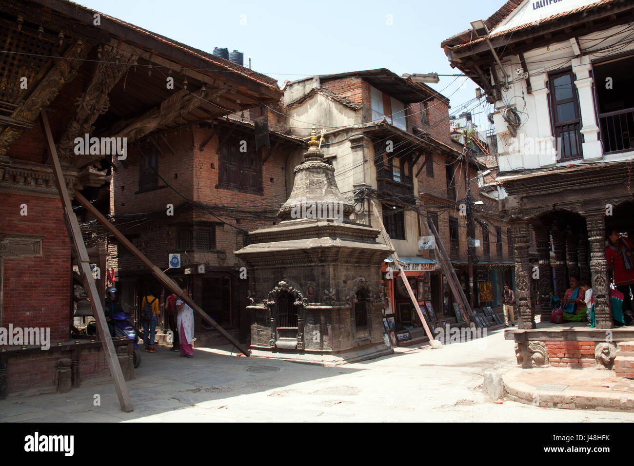 Ganesh Mandir and the corner of the Hindu Bhimsen Temple, Patan Durbar ...