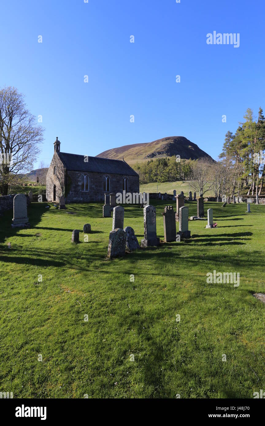 Parish Church Spittal of Glenshee and peak of Ben Gulabin Scotland May ...