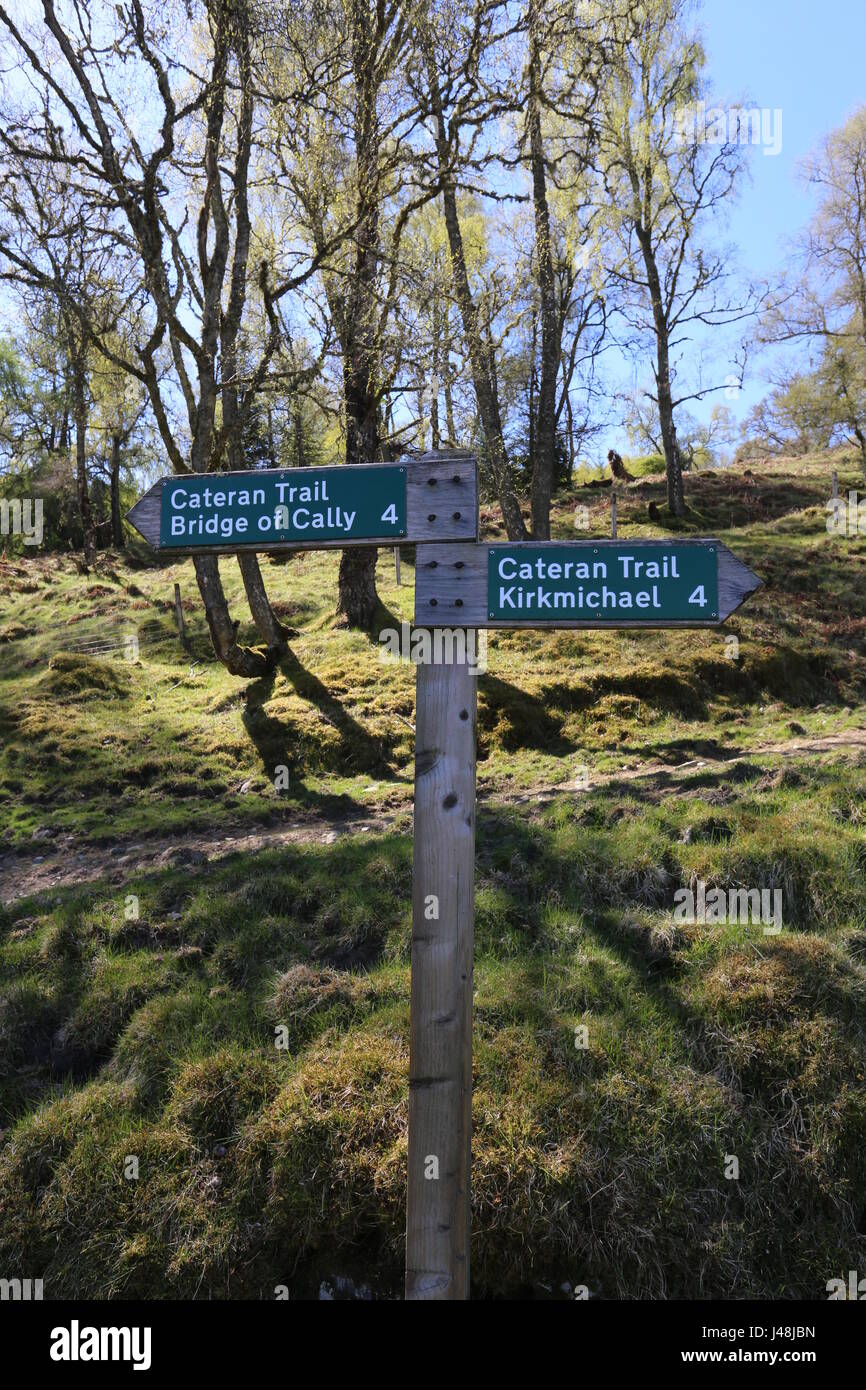 Sign on Cateran Trail between Bridge of Cally and Kirkmichael Scotland ...