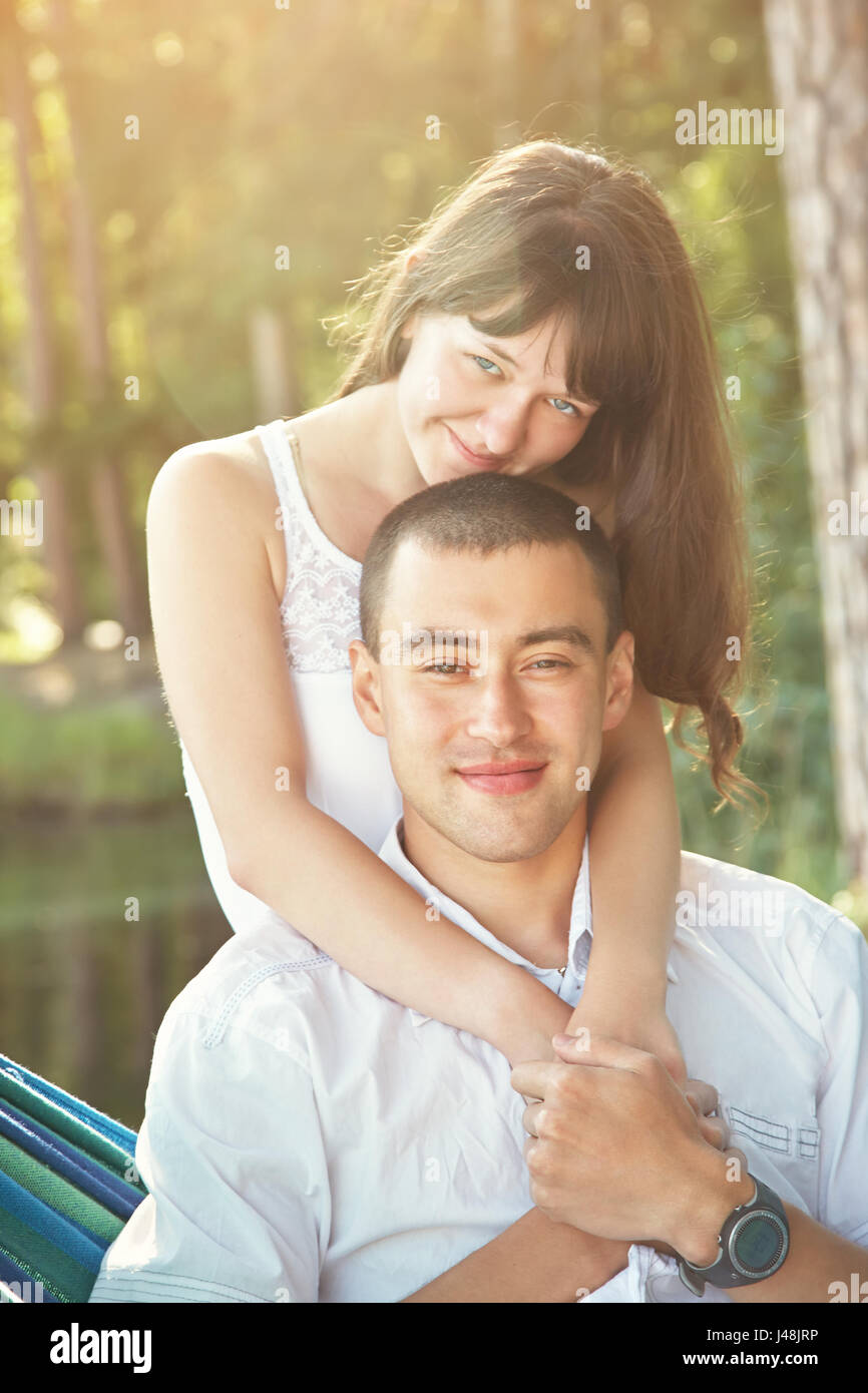 young couple in love outdoors Stock Photo - Alamy