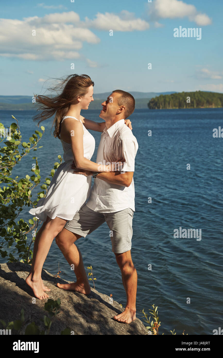 young couple in love outdoors Stock Photo - Alamy