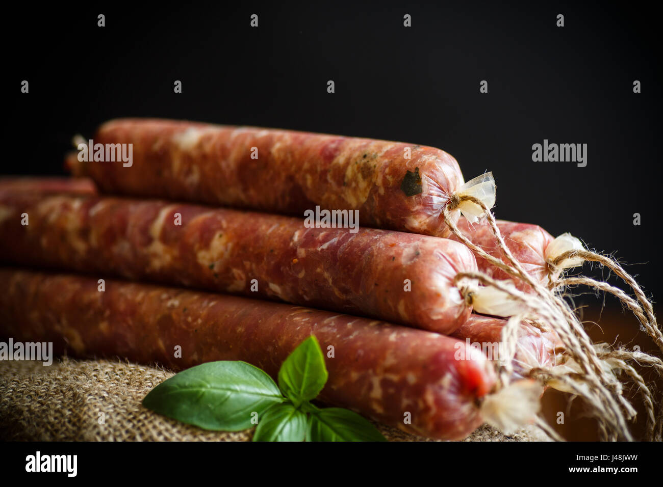Raw organic homemade sausage made from natural meat Stock Photo - Alamy