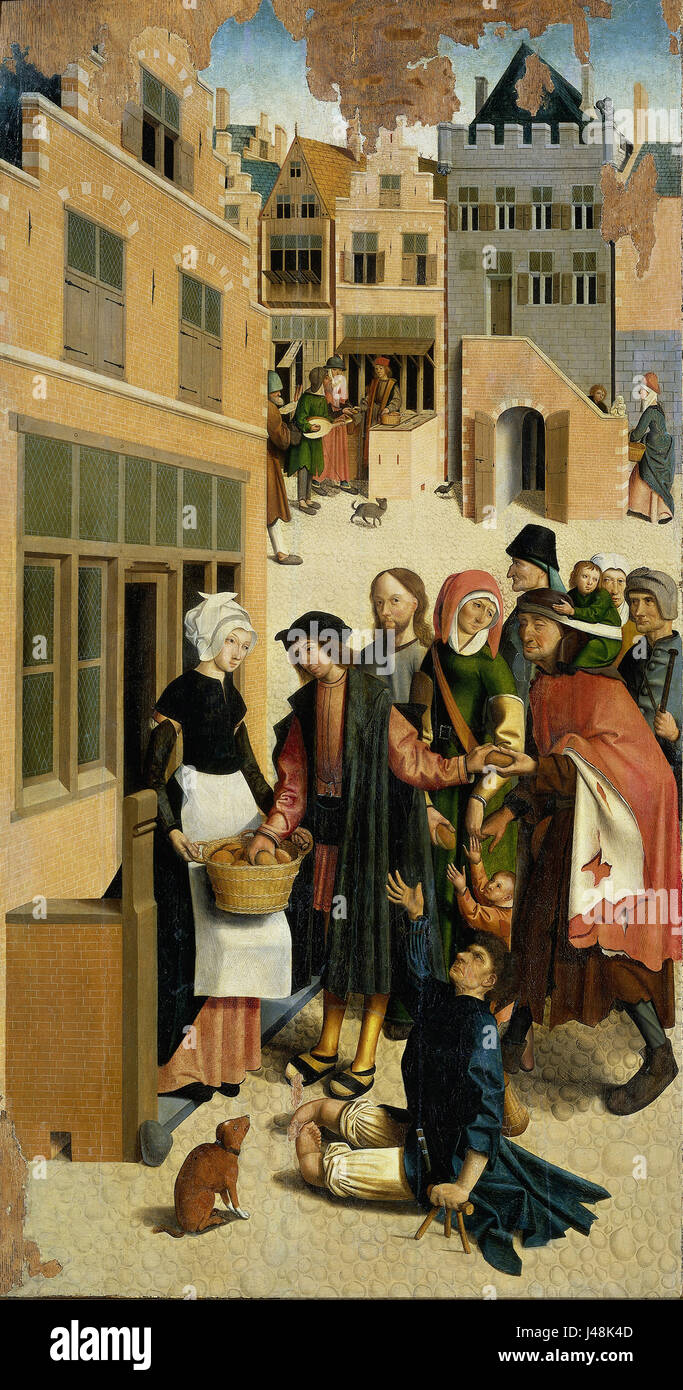 Master of Alkmaar The Seven Works of Mercy Stock Photo - Alamy