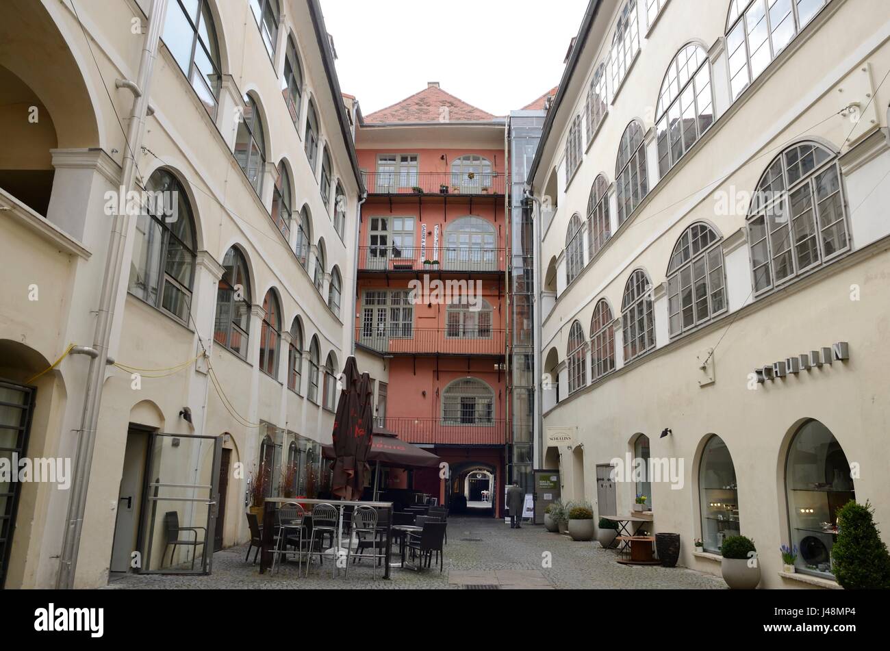 Inner street in the Old Town of Graz, the capital of federal state of ...