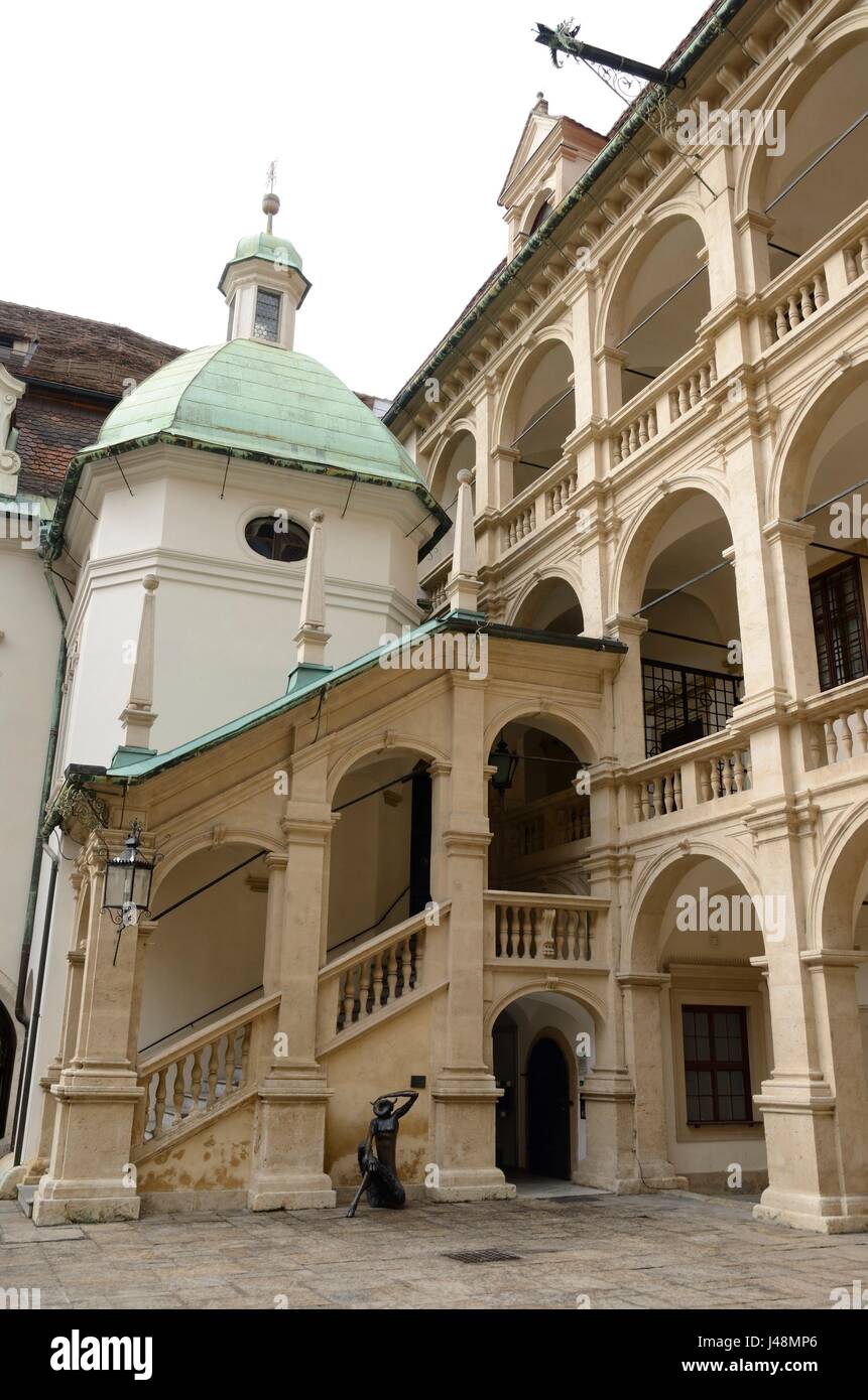Courtyard of the renaissance building "Landhaus", the seat of the state ...