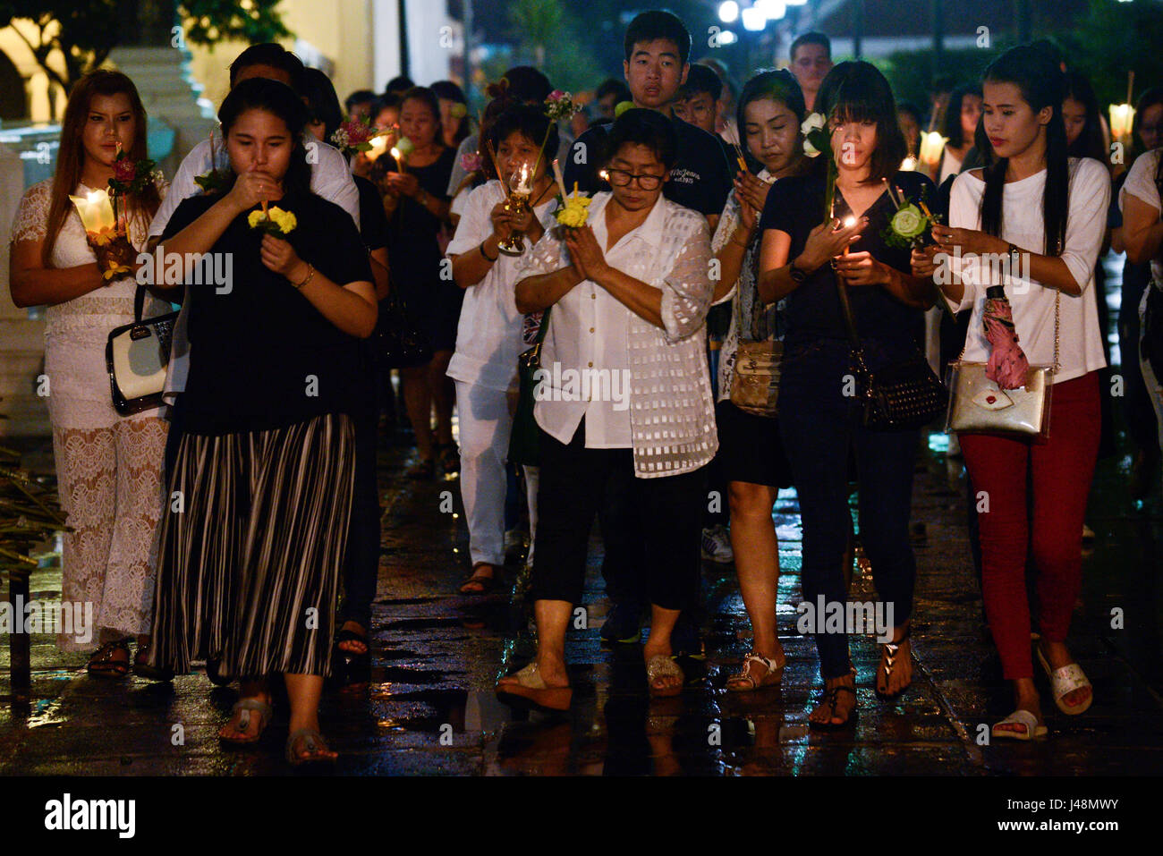 Thai Buddhist religious during a ceremony marking Visakha Bucha Day in ...