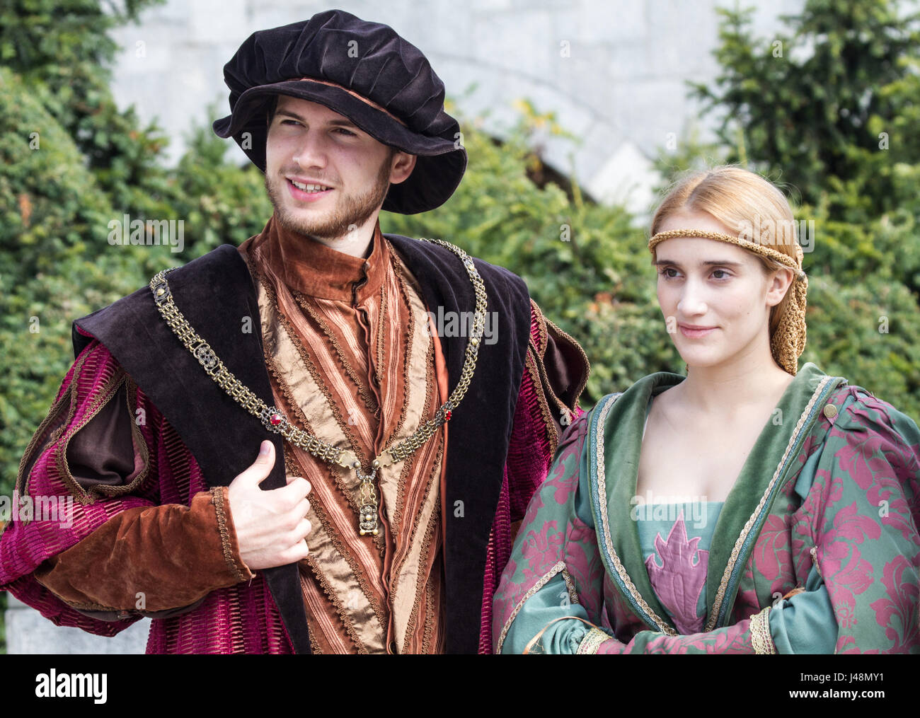 Actors in old castle in Ljubljiana Slovenia Stock Photo - Alamy
