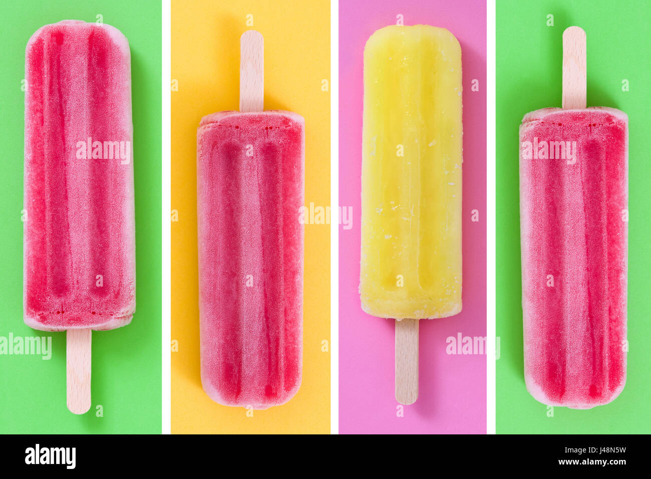 Collage of summer popsicles Stock Photo - Alamy