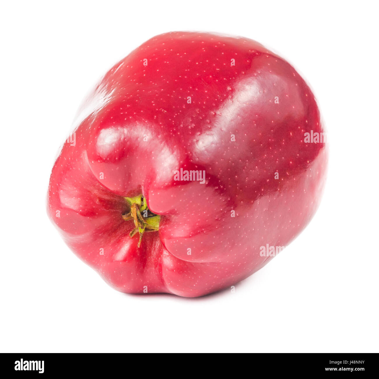 Fresh red apple lies on one side isolated on white background Stock ...