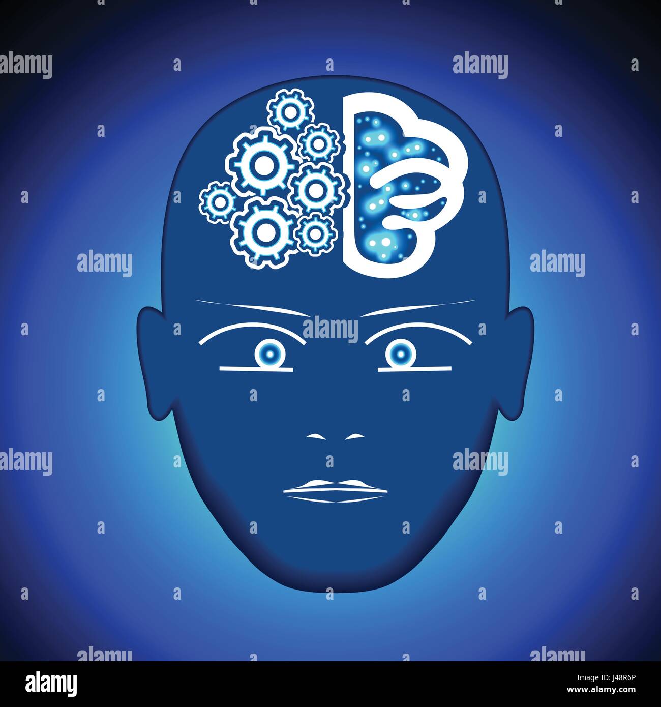 Digital visualization human brain Stock Vector Images - Alamy