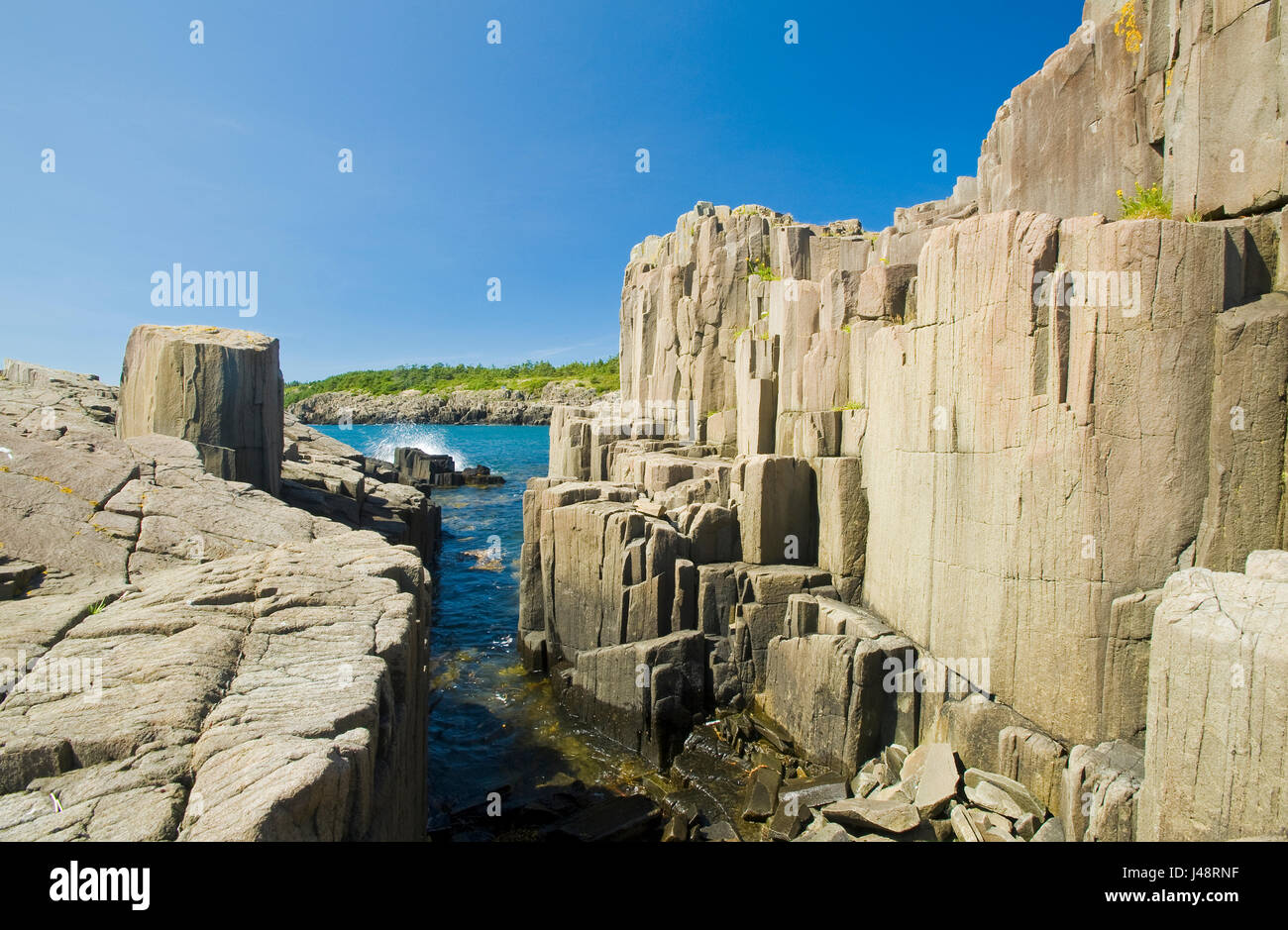 Basalt rock cliffs, Bay of Fundy; Brier Island, Nova Scotia, Canada ...