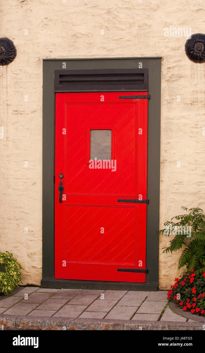 A Red Door; Quebec City, Quebec, Canada Stock Photo - Alamy