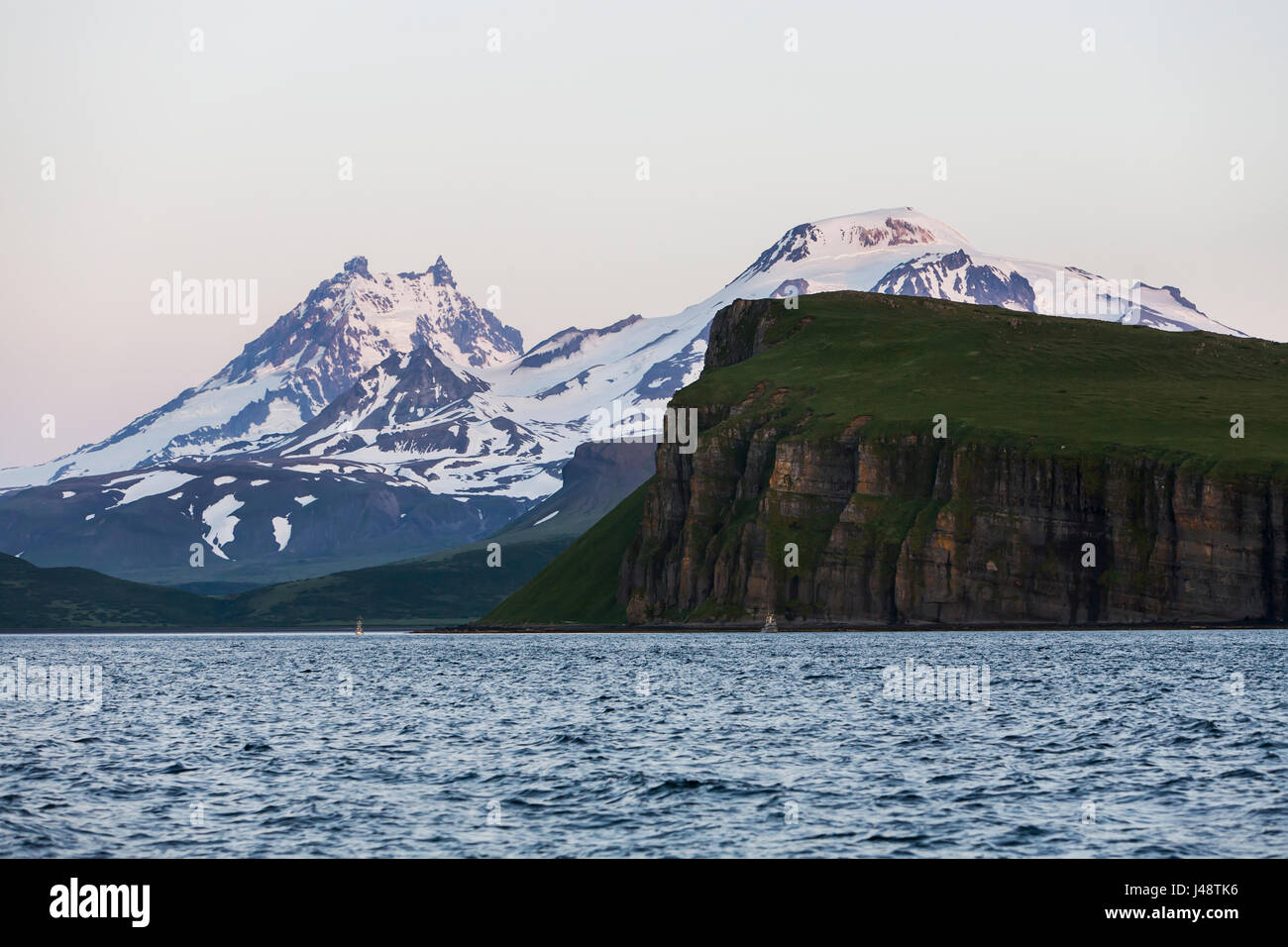 Isanotski Volcano, Roundtop Mountain And Palisade Cliffs From Ikatan ...