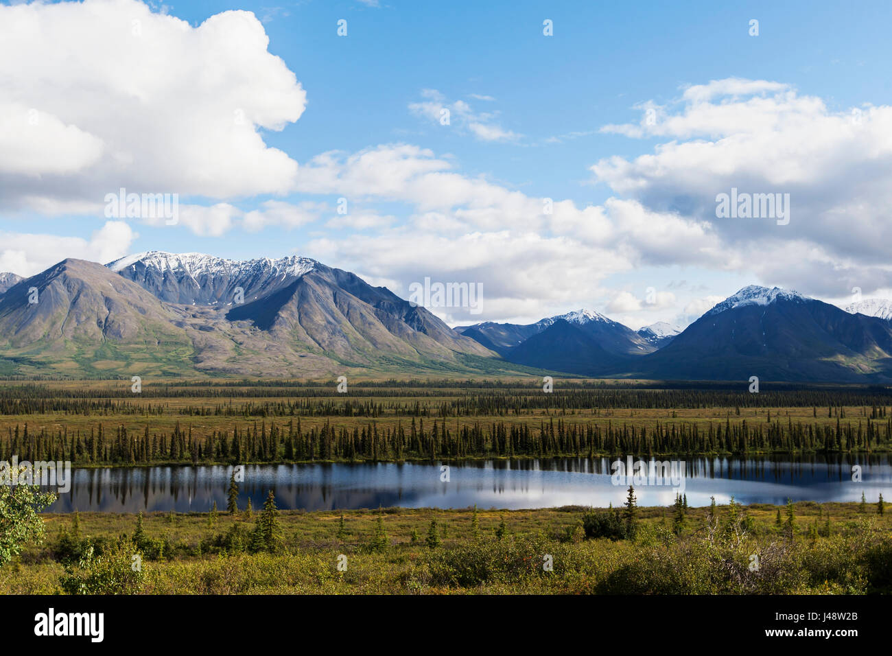 Summit Lake And Broad Pass From George Parks Highway, Alaska Range ...