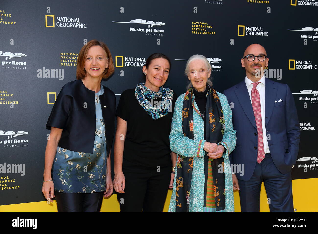 Rome, Italy. 10th May, 2017. Jane Goodall, Kathryn Fink, Chloe ...