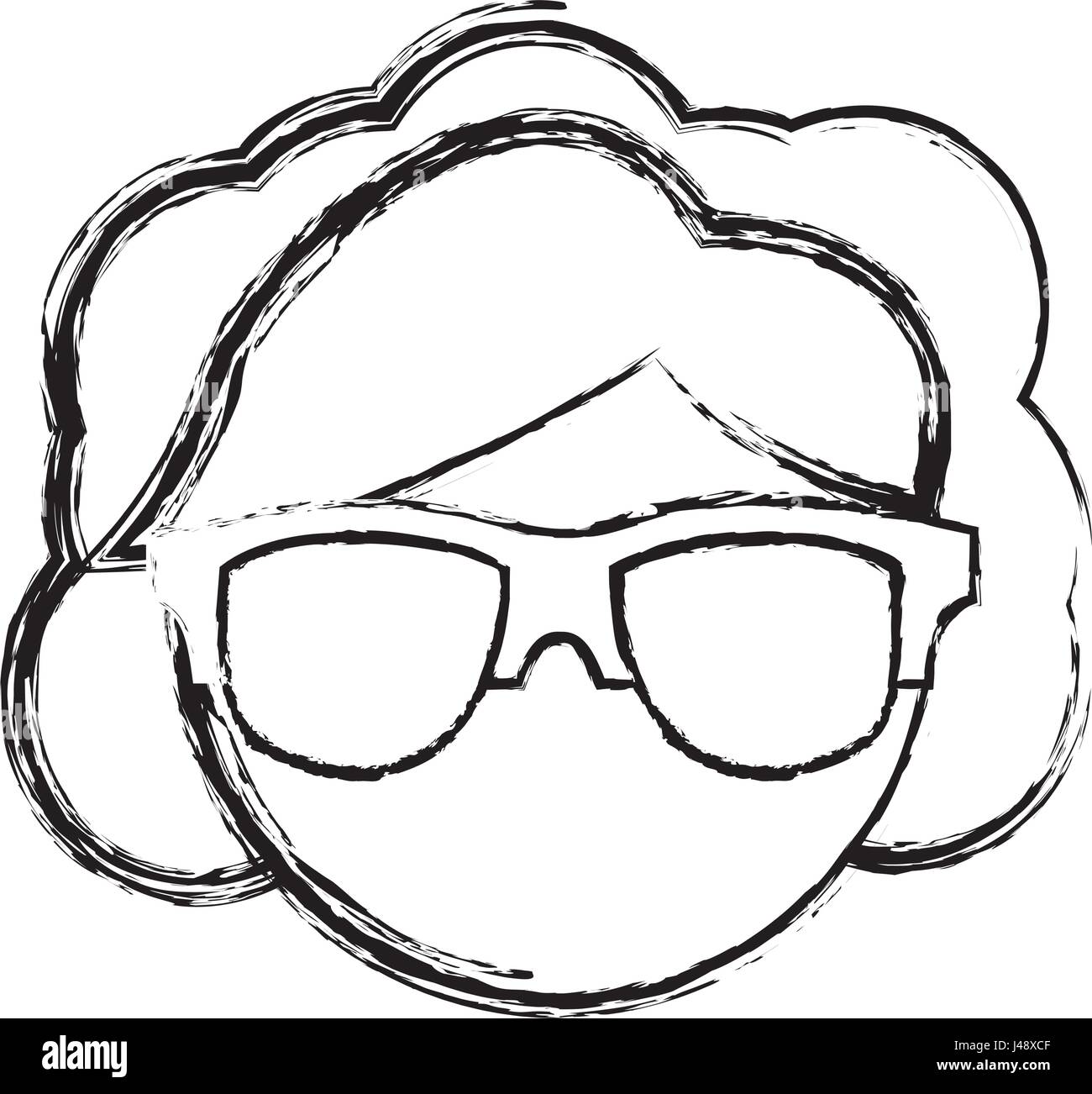 Woman glasses icon girl female Black and White Stock Photos & Images ...