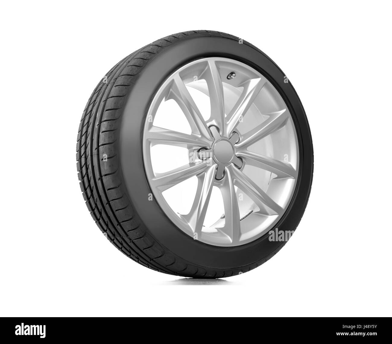 Car wheel on white background Stock Photo - Alamy