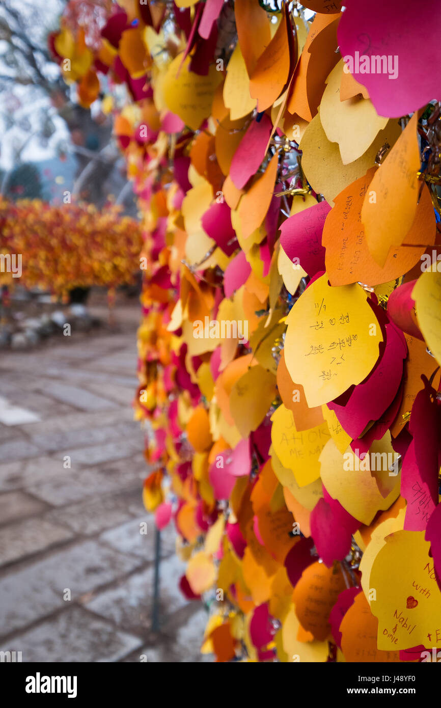 Korean wish notes hi-res stock photography and images - Alamy