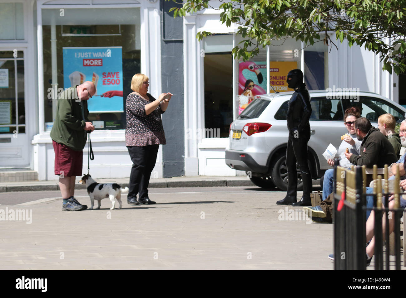 Maldon, Essex, UK. 10th May, 2017. The Gimp Man of Essex appears in the ...