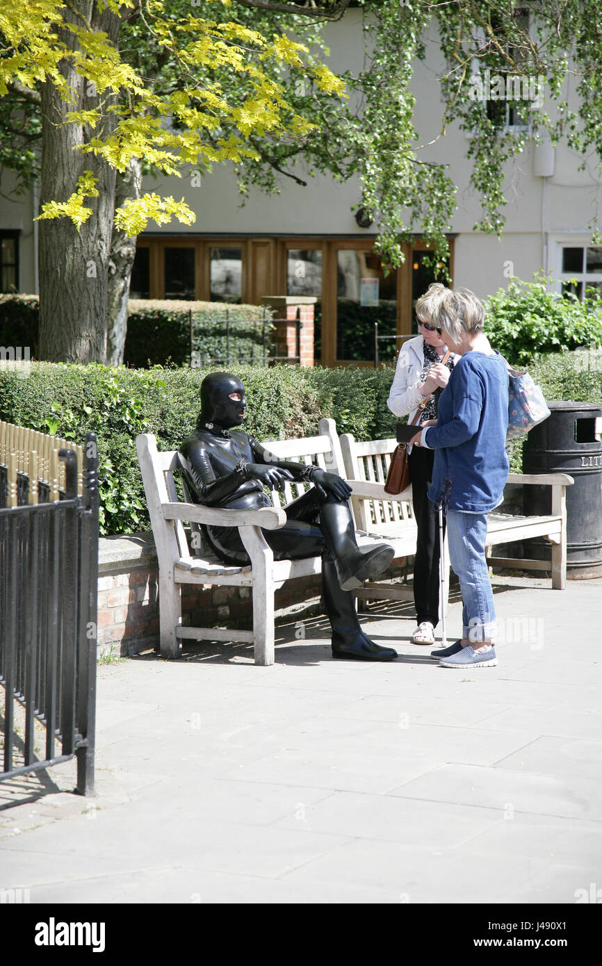 Maldon, Essex, UK. 10th May, 2017. The Gimp Man of Essex appears in the ...