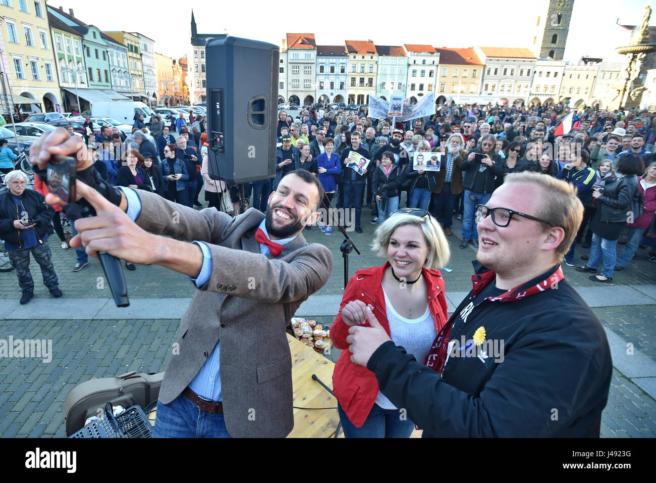 Ceske Budejovice, Czech Republic. 10th May, 2017. Demonstration called Why? Because! against ...