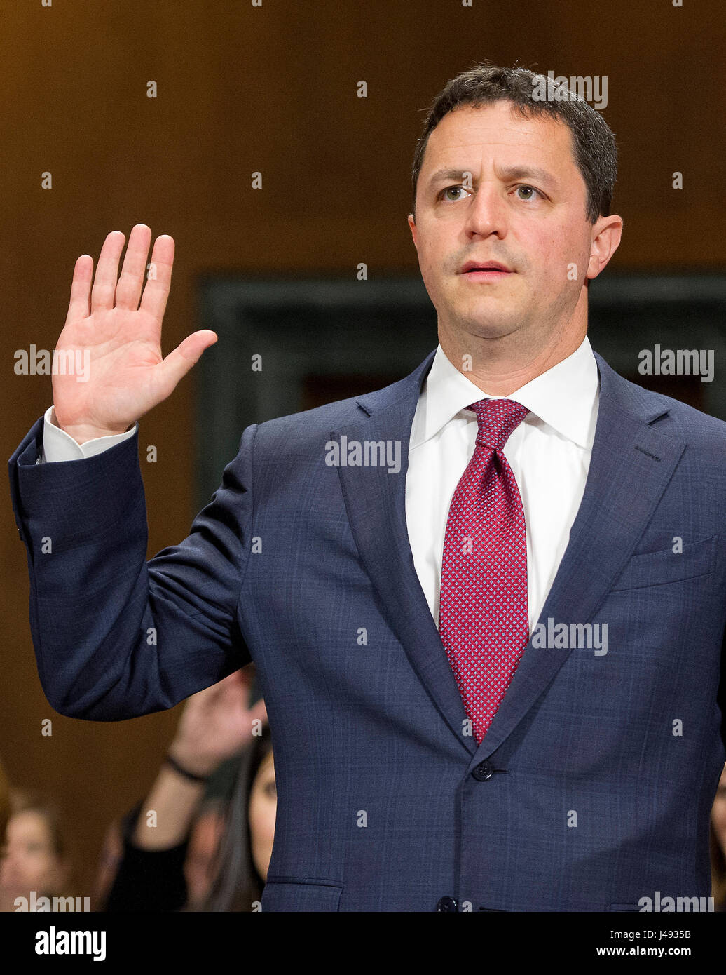Washington DC, USA. 10th May, 2017. Steven A. Engel is sworn-in to ...
