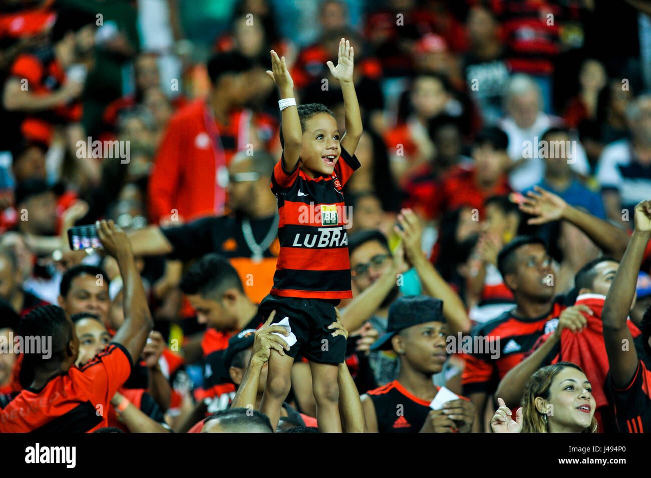 Rio De Janeiro, Brazil. 10th May, 2017. Fans during Flamengo x Atletico ...