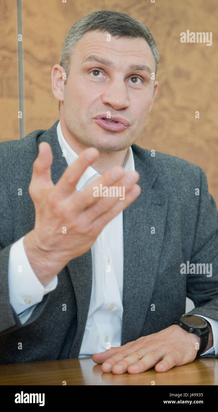 Kiev, Ukraine. 11th May, 2017. Mayor of Kiev and former boxer Vitali ...