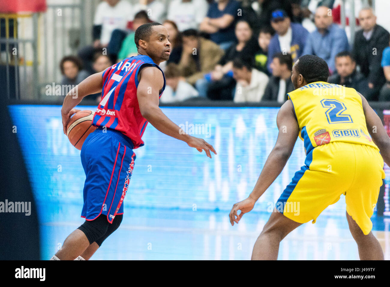 Bucharest, Romania. 11th May, 2017. Morris Curry #7 of Steaua CSM ...