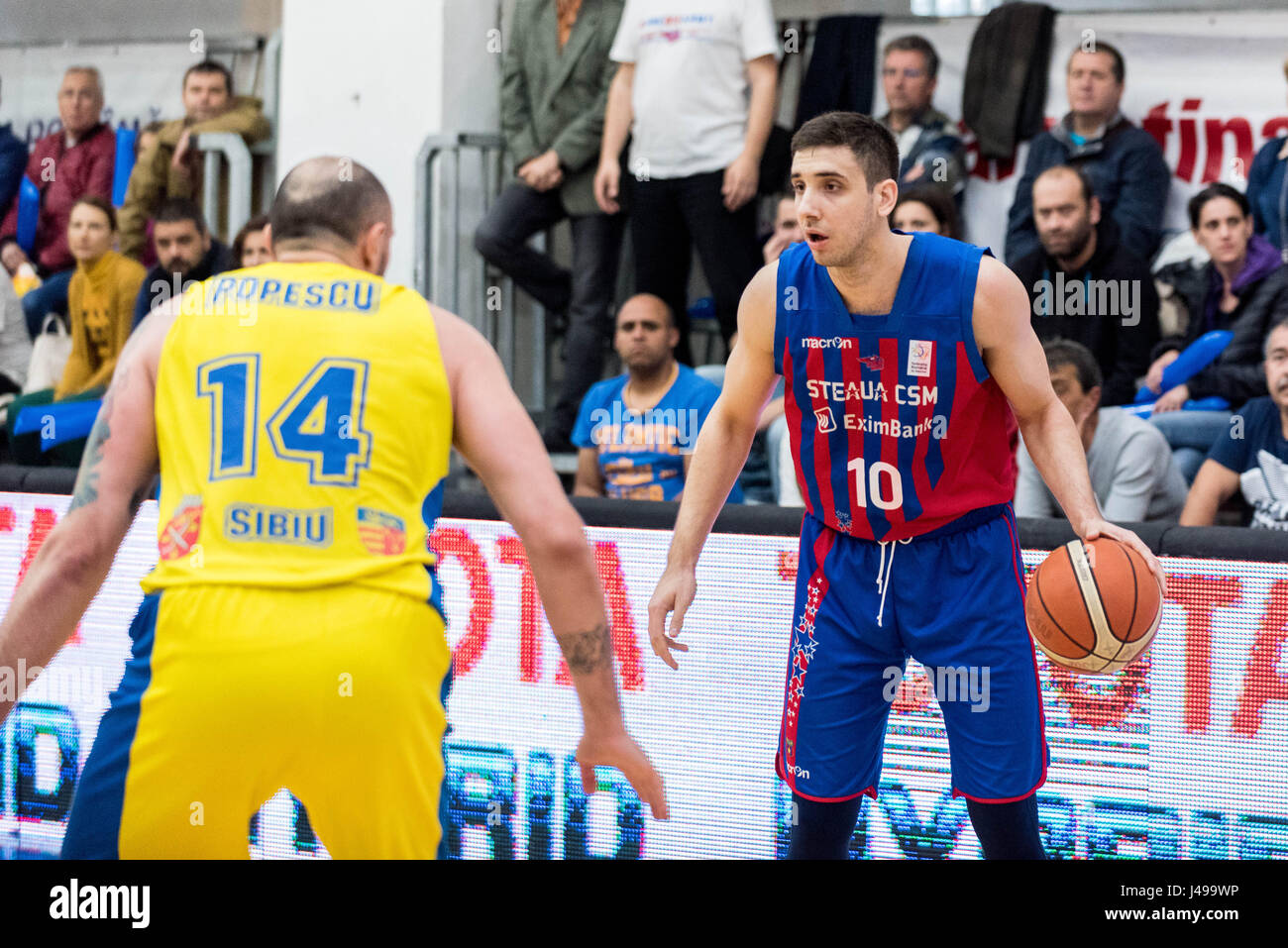 Bucharest, Romania. 11th May, 2017. Nikola Malesevic #10 of Steaua CSM ...